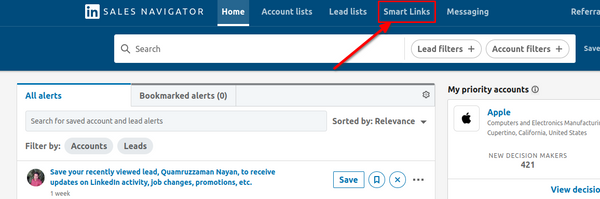 What are LinkedIn Sales Navigator Smart Links?